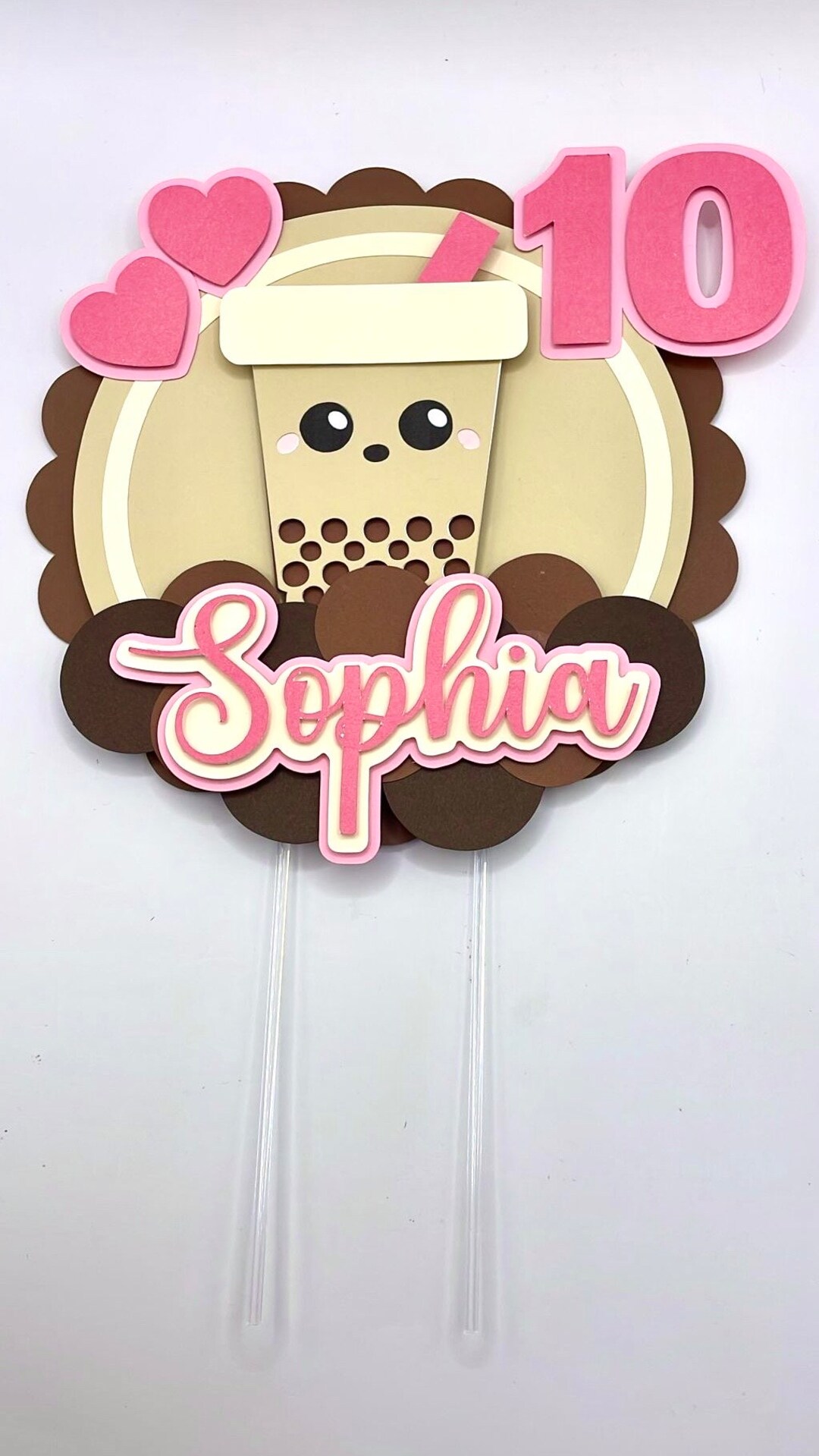 Personalized Boba Tea/ Bubble Tea Cake Topper - Etsy