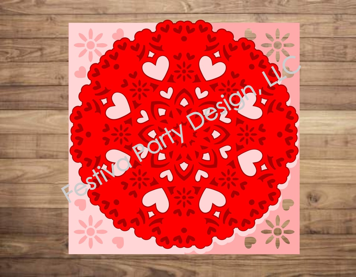 Valentine's Day Layered Mandala Card - Digital Files (SVG, EPS, STUDIO ...