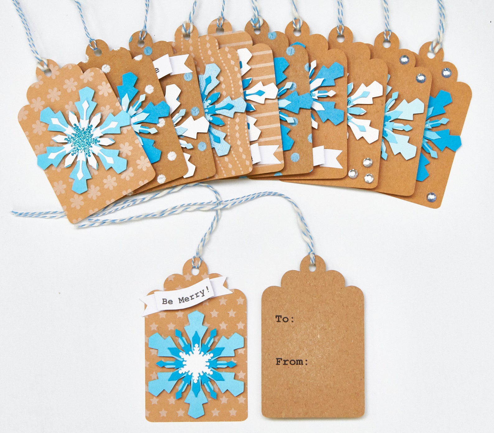 Snowflake Holiday Gift Tags set of 12 - Etsy
