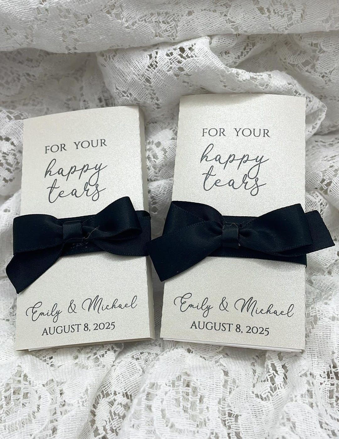 Personalized Wedding Tissue Pack / for Your Happy Tears / Pearl Paper ...
