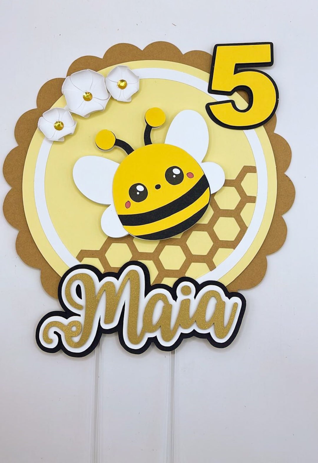 Personalized Bee Cake Topper - Etsy