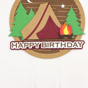 Happy Birthday Camping Cake Topper - Etsy