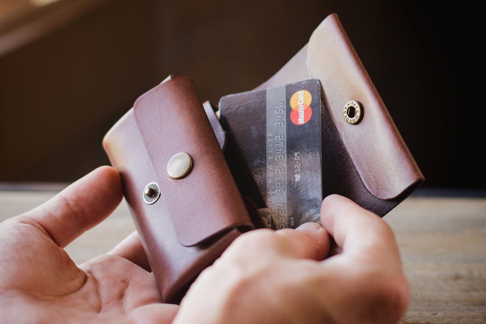Leather Card Coin Wallet - Etsy