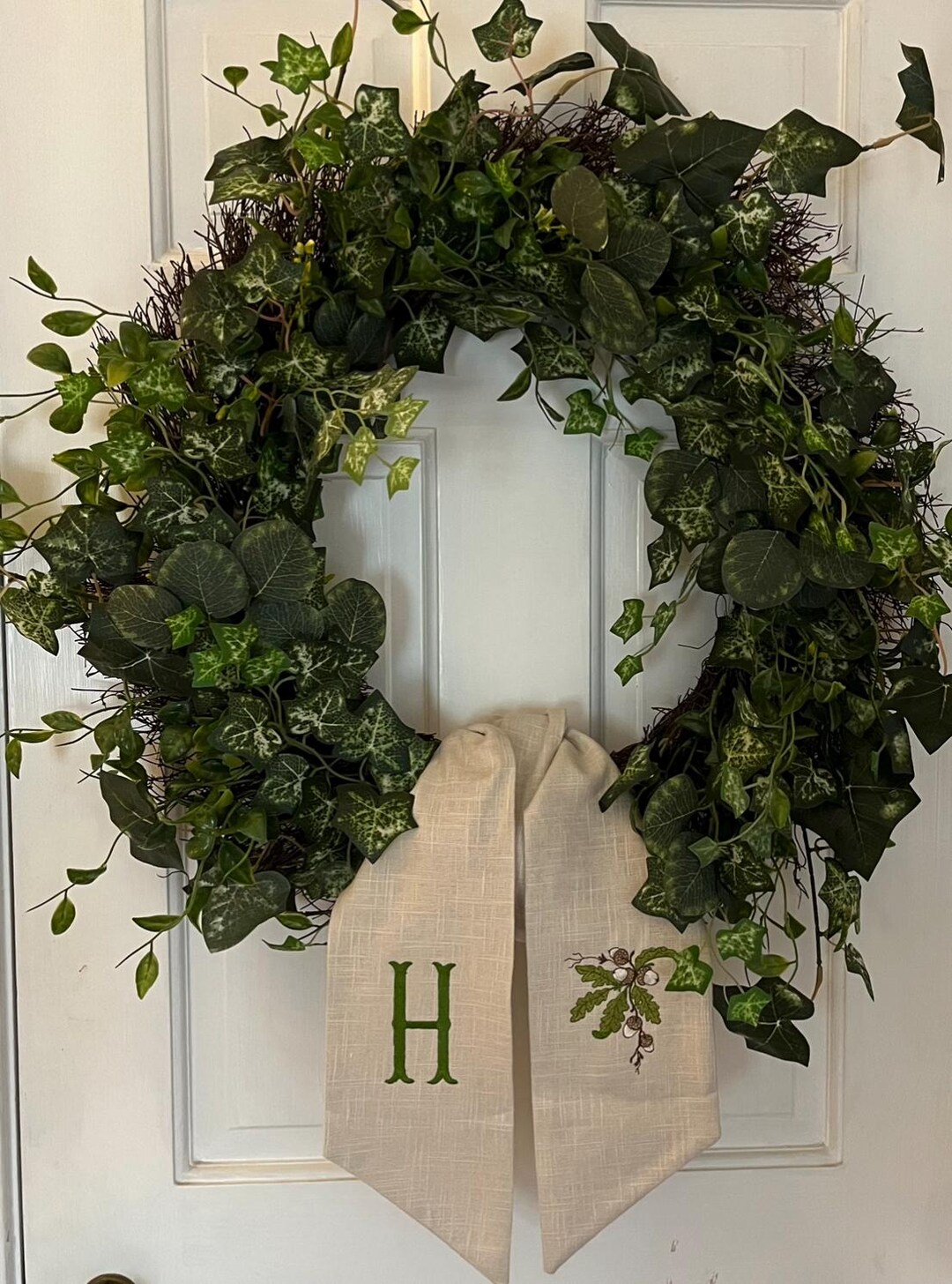 Wreath Sash Scarf Fall Leaf Acorn - Etsy