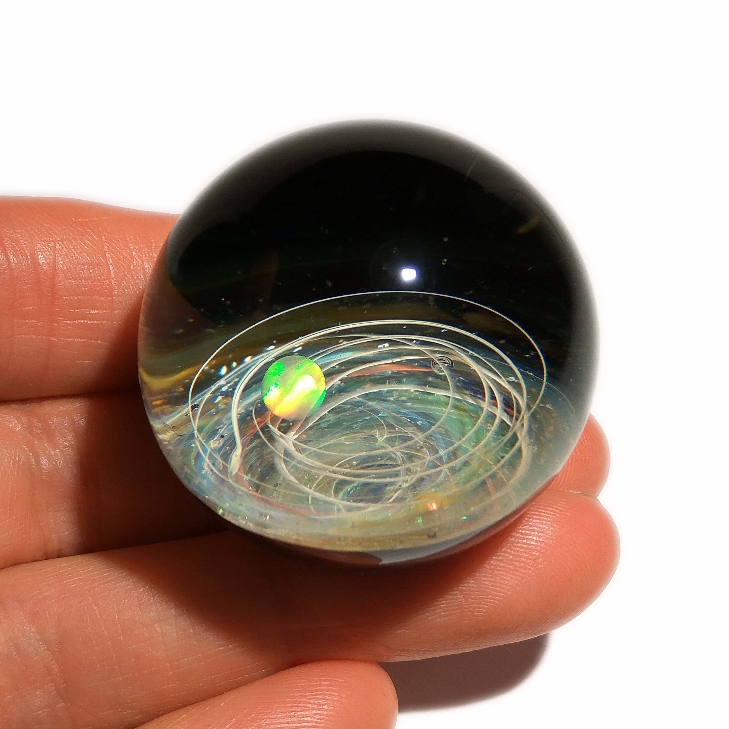 NEW Paperweight Glass Art Ghost Planet Opal Galaxy | Etsy