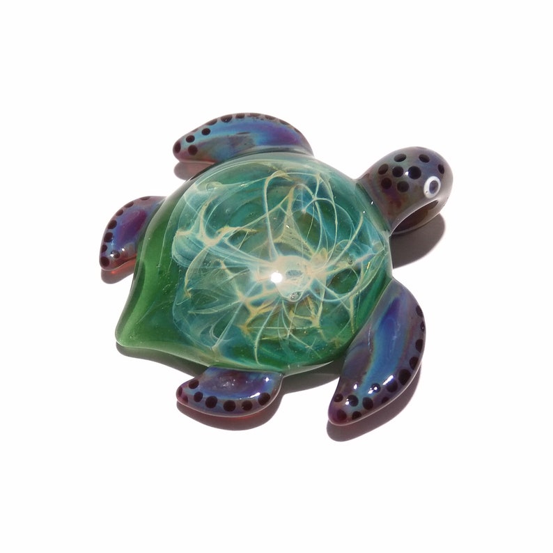 Water Fern Turtle Pendant Glass Pendant Glass Jewelry | Etsy