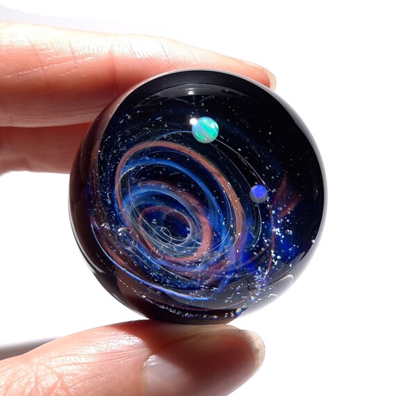 Paperweight glass Art blue Solar System corporate Galaxy - Etsy