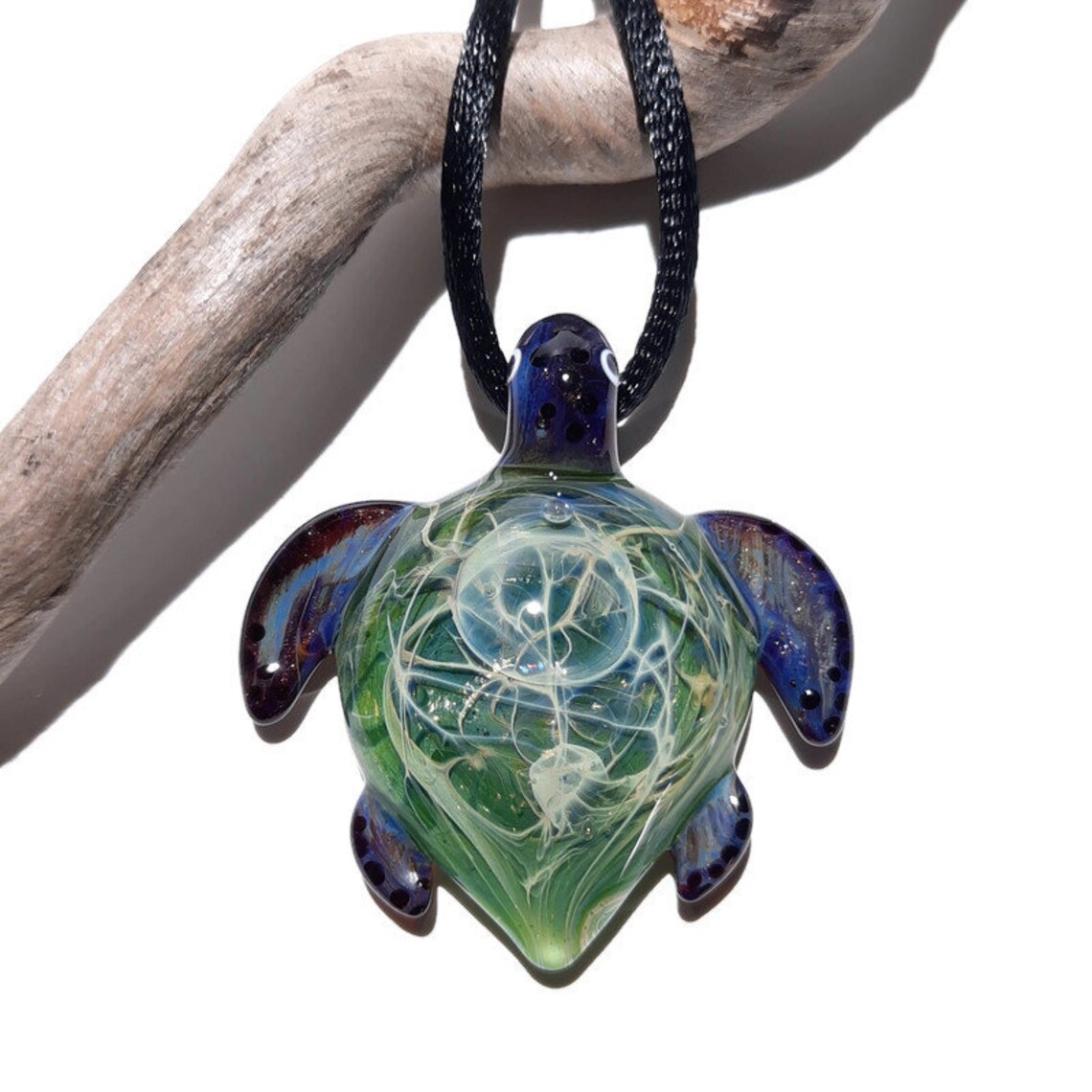 Water Fern Turtle Pendant Glass Pendant Glass Jewelry - Etsy