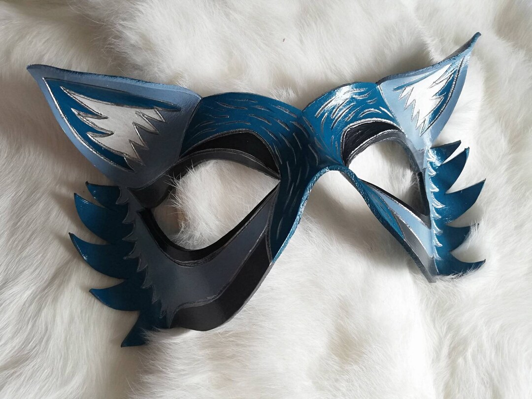 Máscara de lobo de cuero hecha a pedido - Etsy España