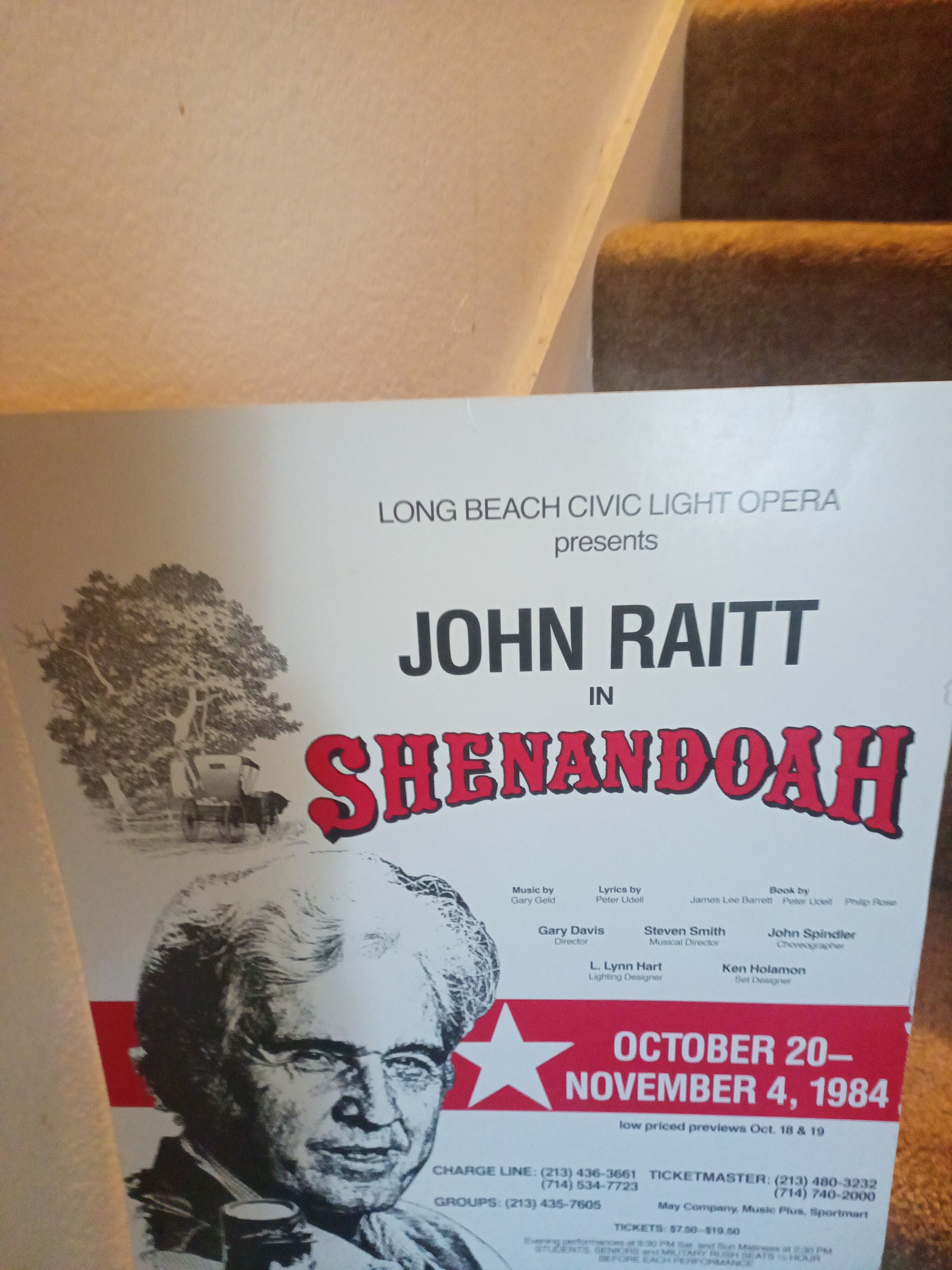 Vintage LONG BEACH Civic Light Opera Presents 1984 John Raitt IN ...