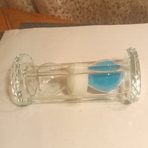 Early Crystal Solid Glass Brilliant Cut Round Hour Glass/blue Sand ...