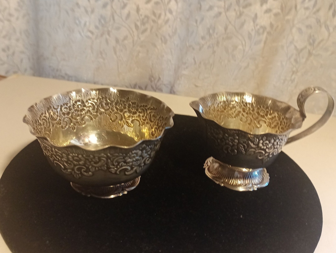 Vintage "primans" Silver Plate Sugar & Creamer (set) With Scalloped ...