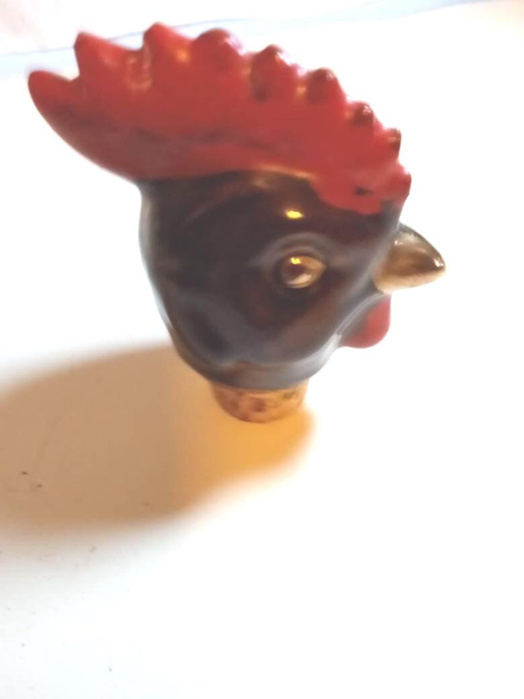 Vintage Hand-painted Ceramic Rooster Bottle Stopper - Etsy