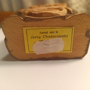 Vintage Biblical Figurine of Handmade Wooden Soloist Monk - Signed ...