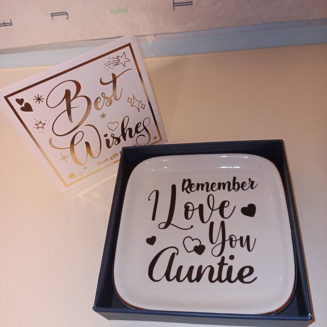 Remember I Love You Auntie Pin Dish, White Ceramic With Gold Accent - Etsy