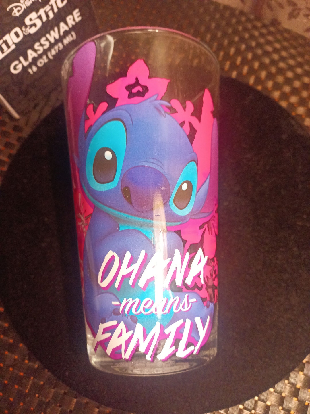 DISNEY Lilo & Stitch ohana 16 Oz Drinking Glass AGE 14 - Etsy