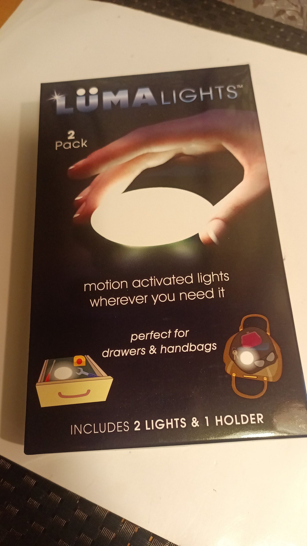 Luma Lights 2 Pack Motion Activated Lights 2 Lights & 1 Holder NEW as ...