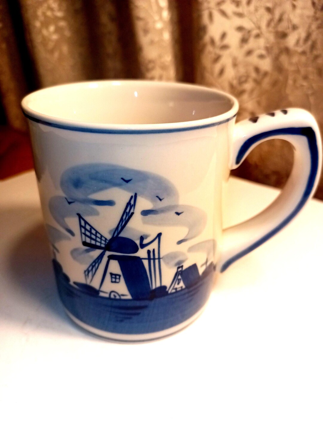 Delft Hand Painted White/cobalt Blue D.A.I.C Coffee Mug - Etsy