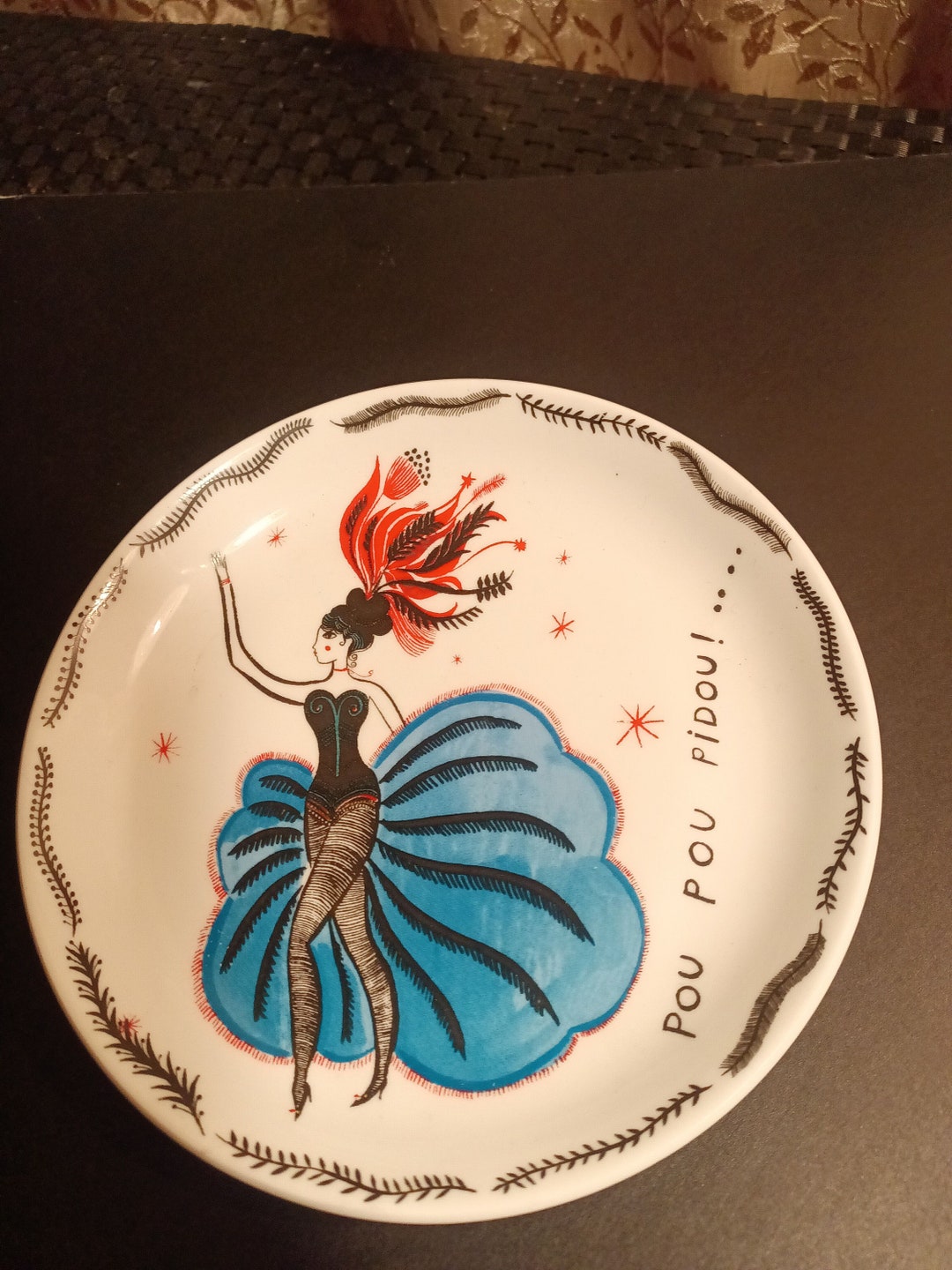 FRAGONARD pou Pou Pidou Porcelain Small Plate Burlesque Dancer Made in ...