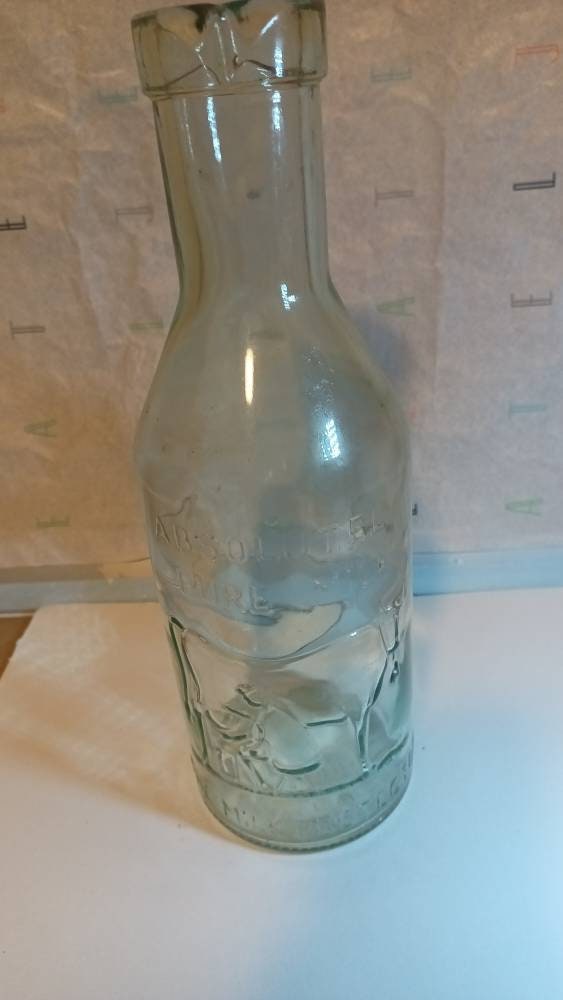 Green Tint the Milk Protector Absolutely Pure Milk Glass Bottle With ...