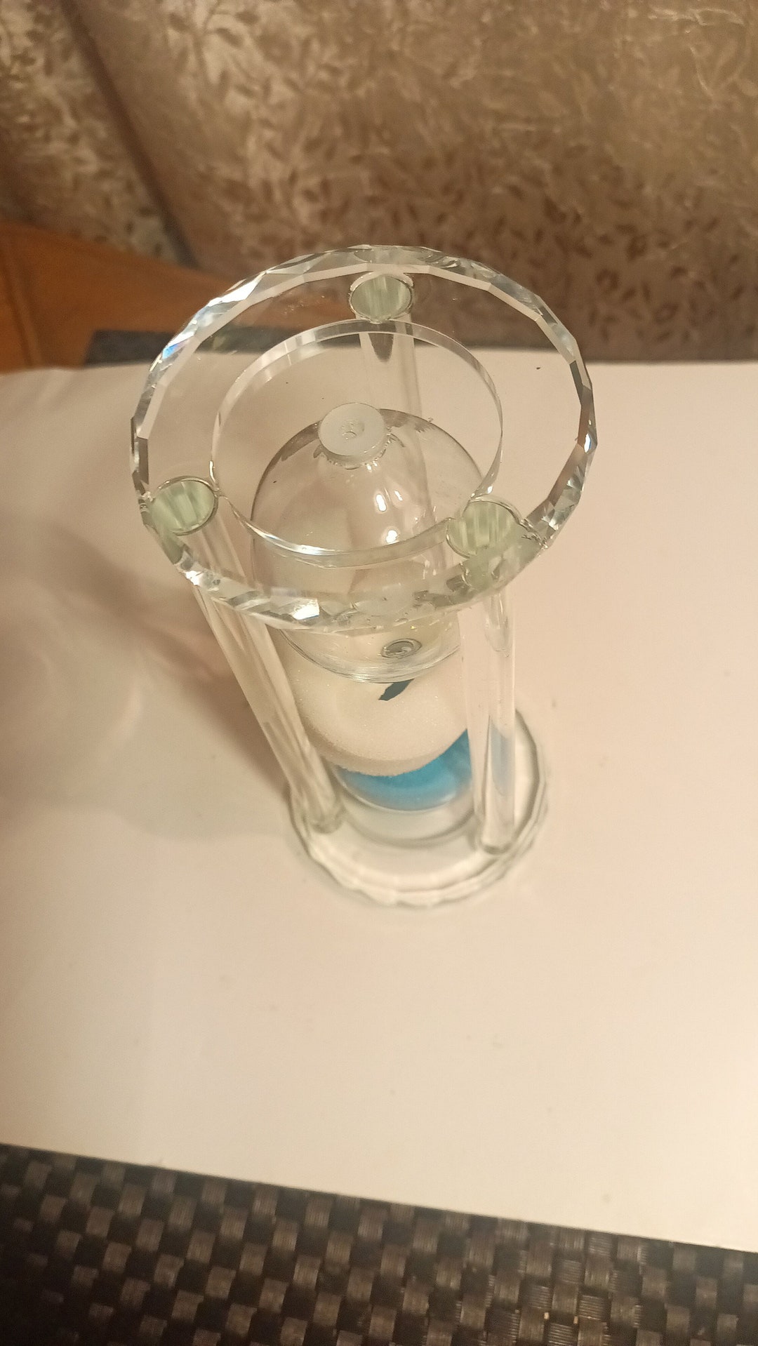 Early Crystal Solid Glass Brilliant Cut Round Hour Glass/blue - Etsy