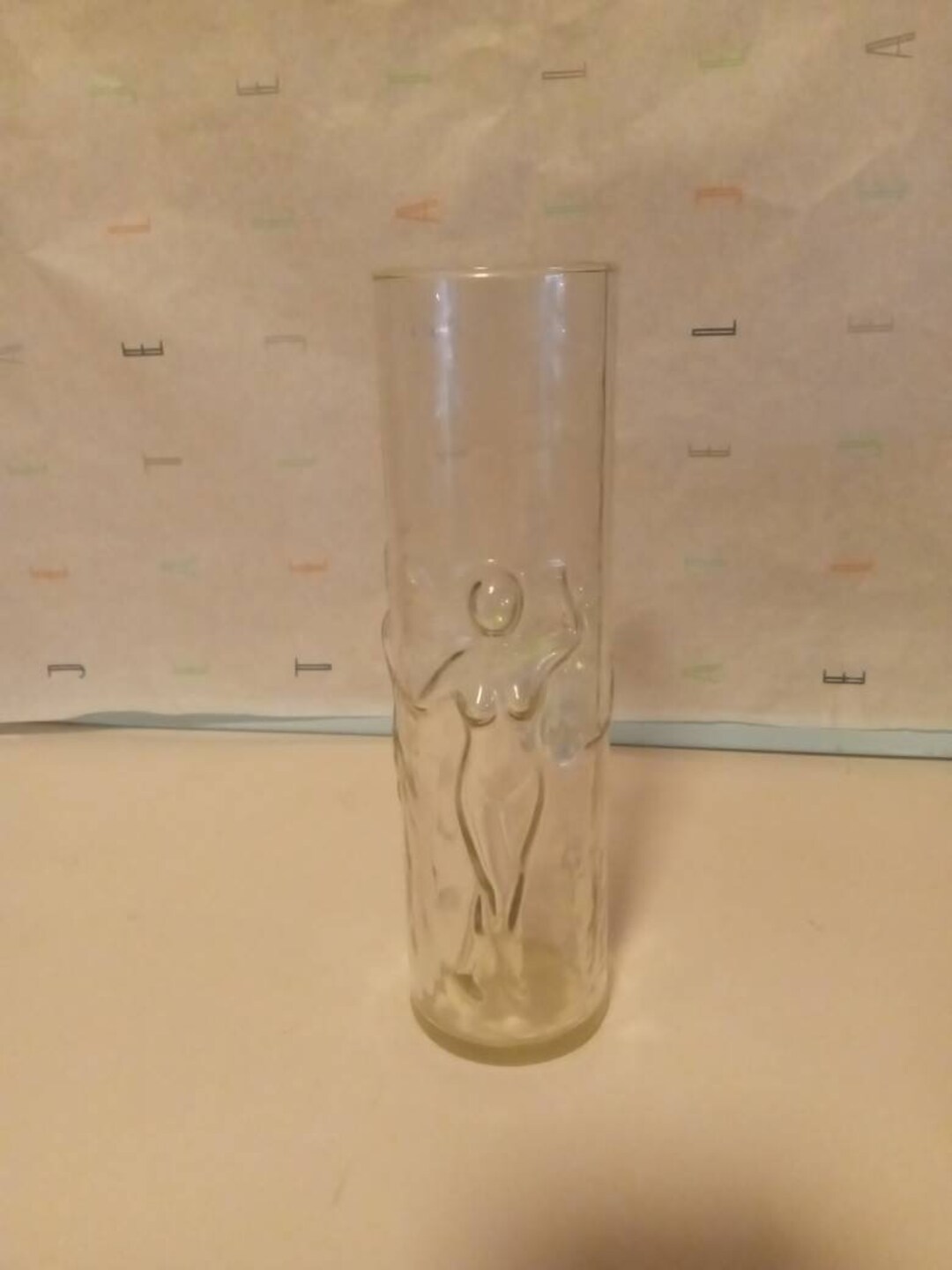 Vintage Clear Glass 3 Risque Dances EMBOSSED VASE - Etsy
