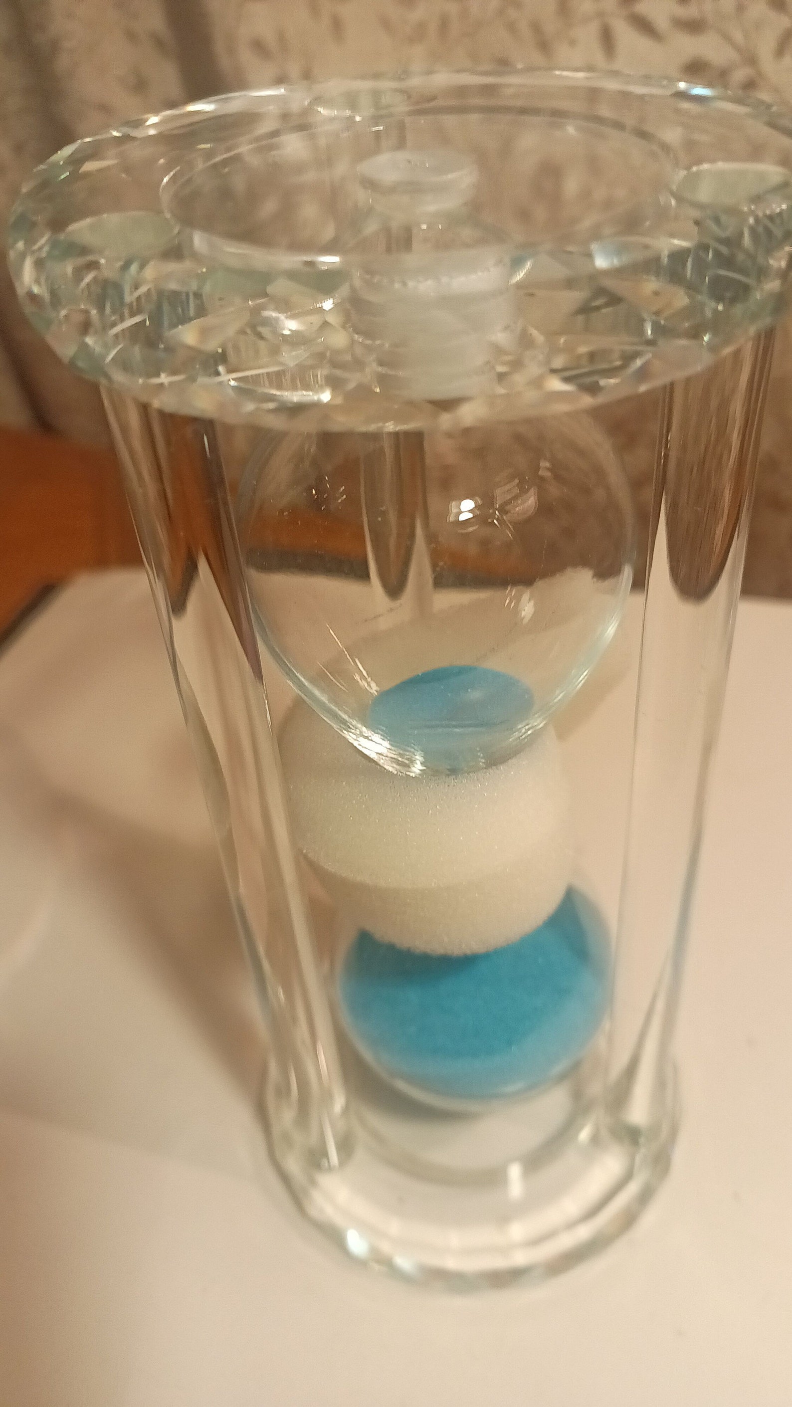 Early Crystal Solid Glass Brilliant Cut Round Hour Glass/blue Sand ...