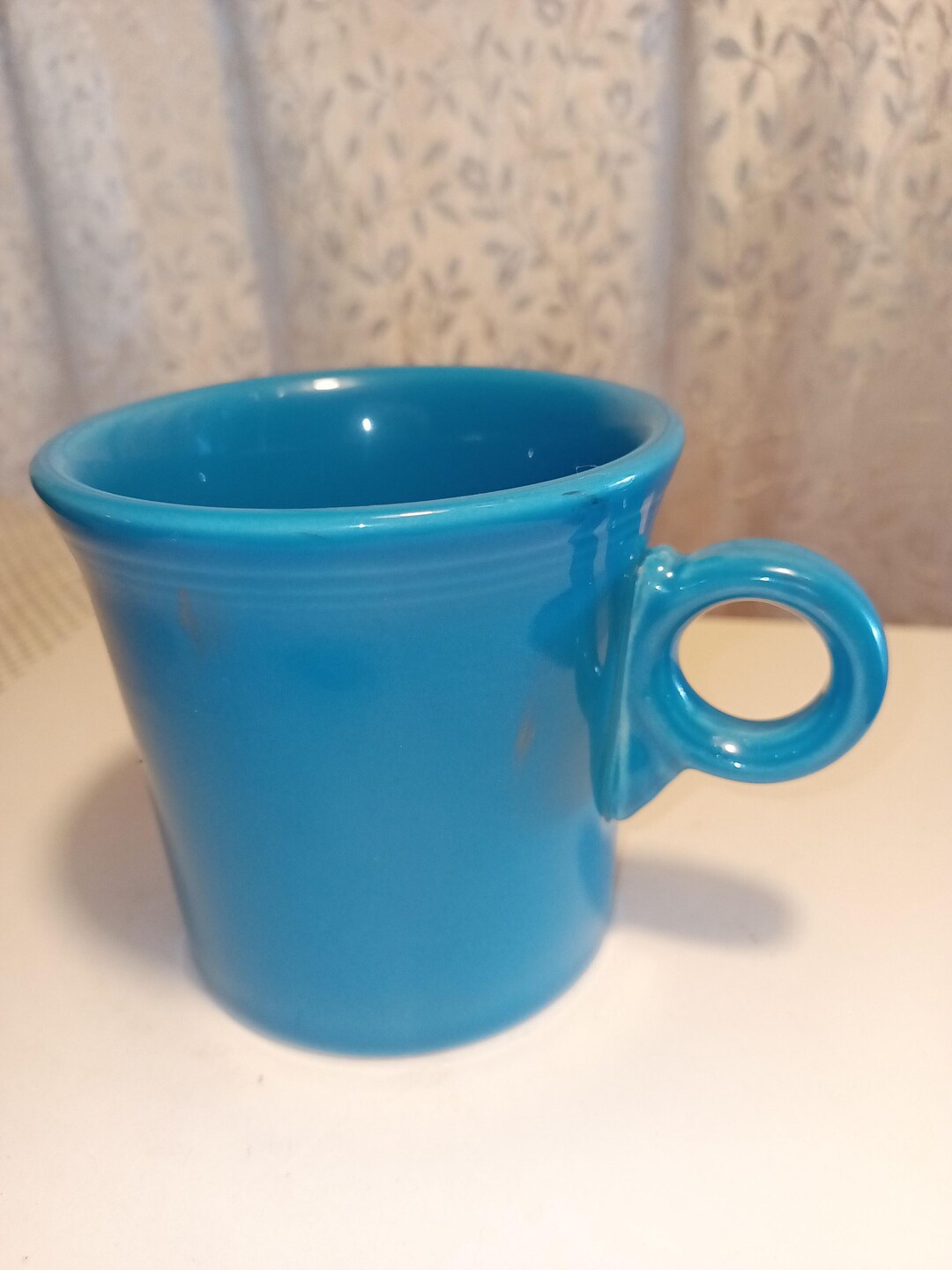 FIESTA WARE Homer Laughlin | Cyan Blue "o" Handle Coffee Mug | Made in ...
