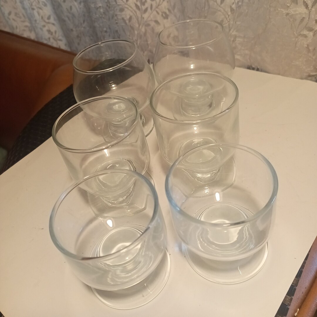 CIRCLEWARE 6 Piece Clear Assorted Sizes Dessert/cordial Stemware ...