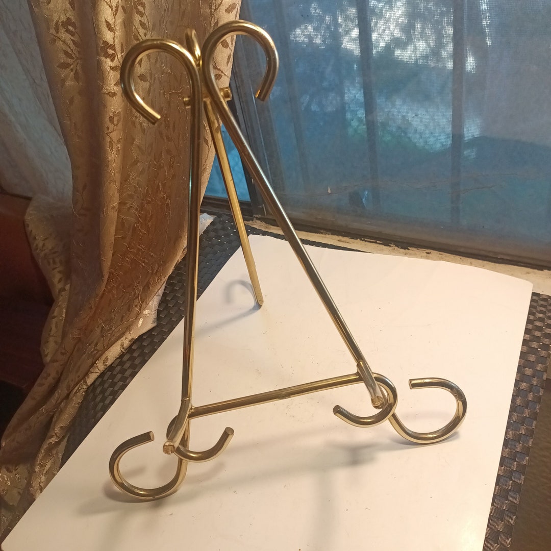 Heavy Duty Gold Tone Wrought Iron Table Display Stand/easel - Etsy