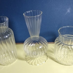 Pyrex Tempered Glass (3) Different Shapes and Sizes Clear VASES - Etsy