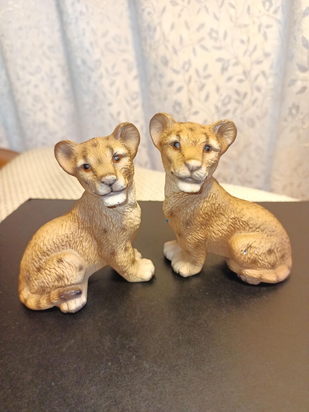 Vintage SAYWELL Ceramic Sitting Hand Painted Lion Cub Figurines #A075A ...