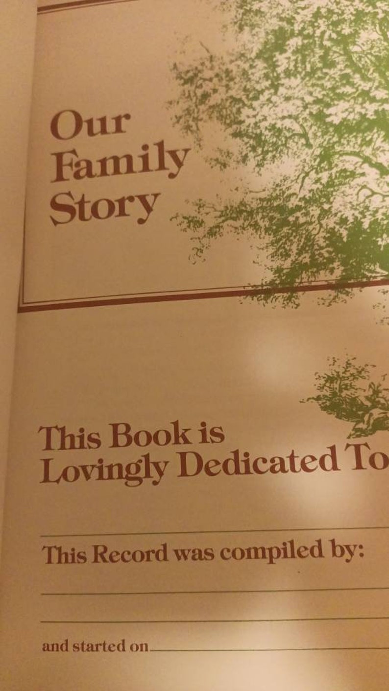 Our Family Story a History of Our Family UNUSED 1986 HARDCOVER BOOK - Etsy