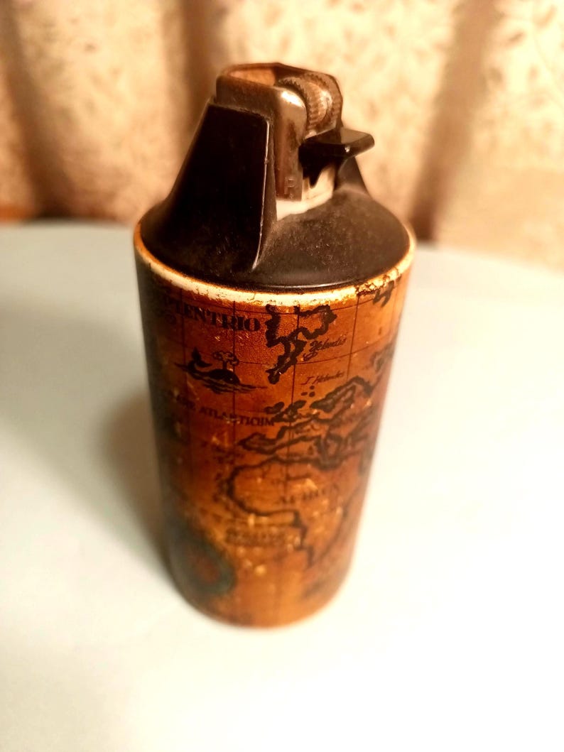 Vintage 1970's World Map Pattern CRICKET BY GILLETTE Cigarette Lighter ...