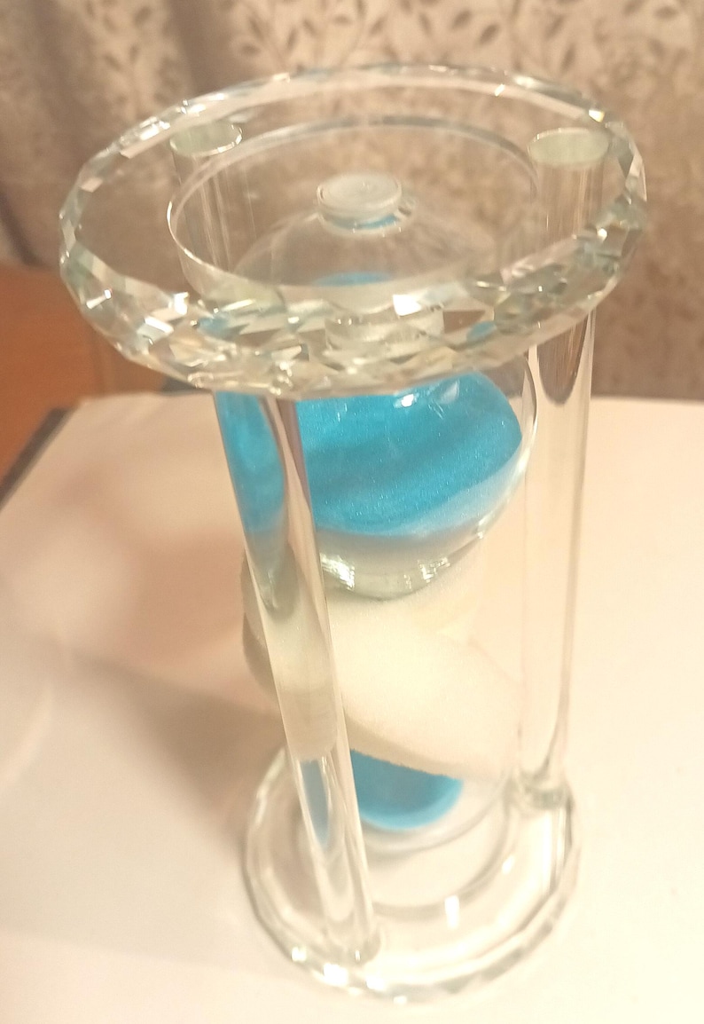 Early Crystal Solid Glass Brilliant Cut Round Hour Glass/blue Sand ...