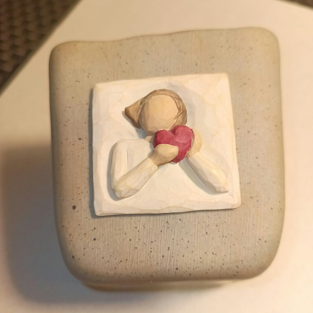 2008 Porcelain Candle Holder With Tealight "from the Heart" WILLOW TREE ...