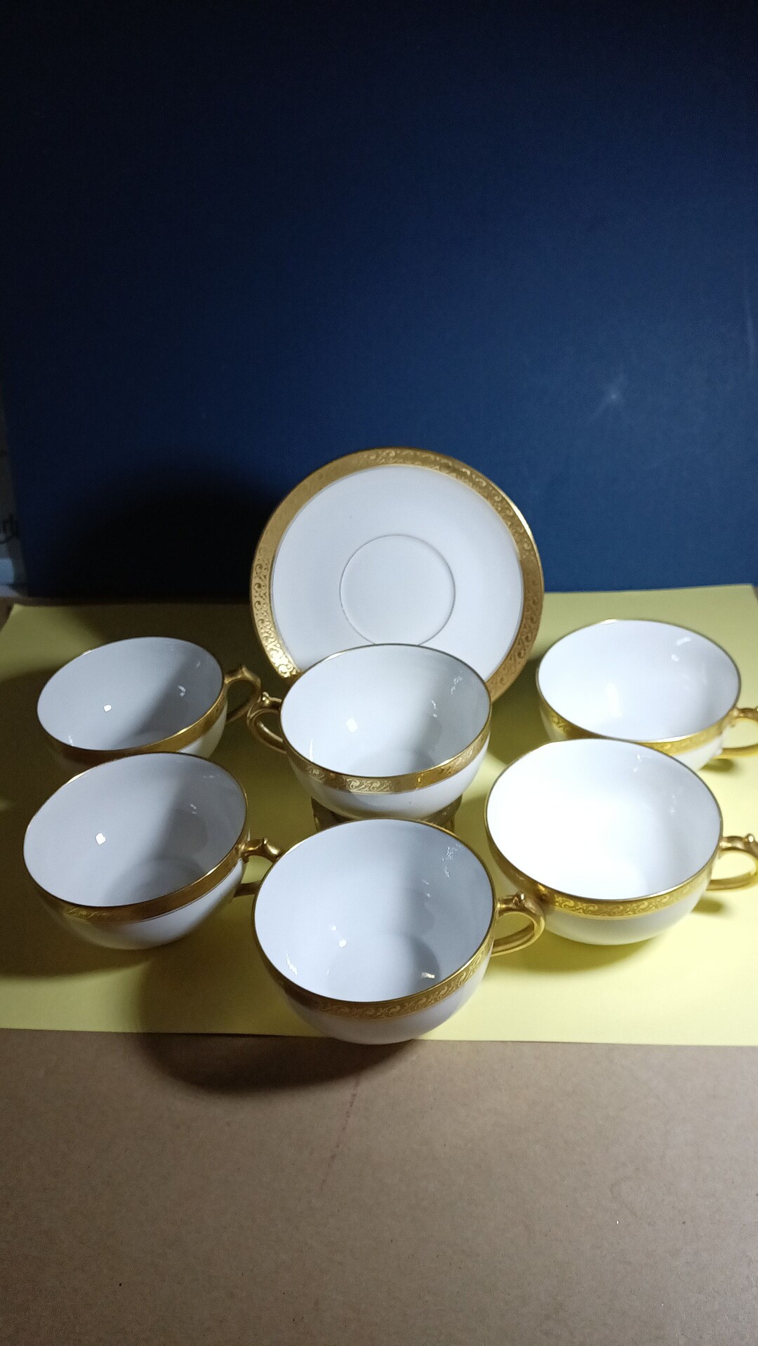 GOA CH FIELD Haviland Limoges France 6 Sets of Teacups/saucers Gold ...
