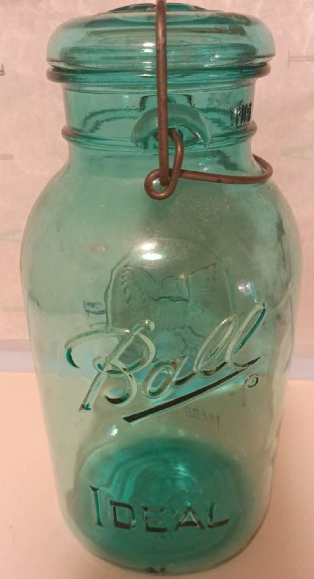 Vintage (BALL IDEAL) A1 (cyan Blue) Glass (LARGE) 91/2" Height - Eagle ...