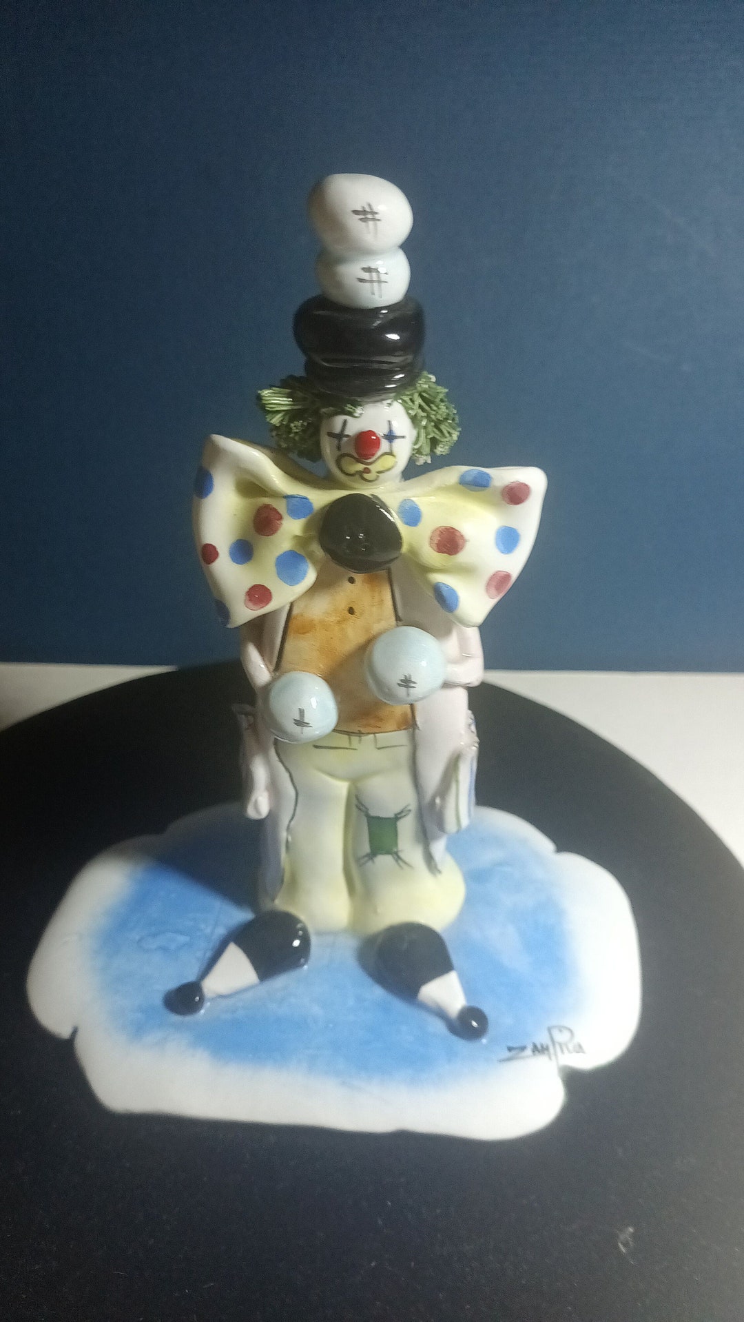 ZAM PIVA Clown PORCELAIN Figurine Made in Italy -signed - - Etsy
