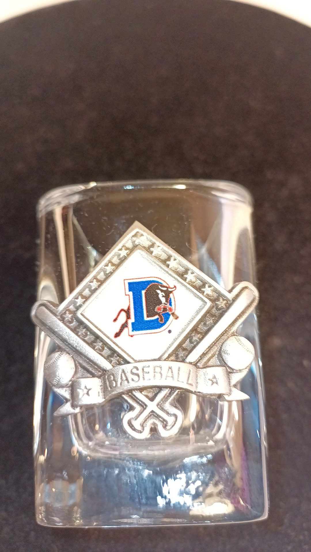 Collectible Square PEWTER on Solid Glass "d" Durham Bulls Minor League ...