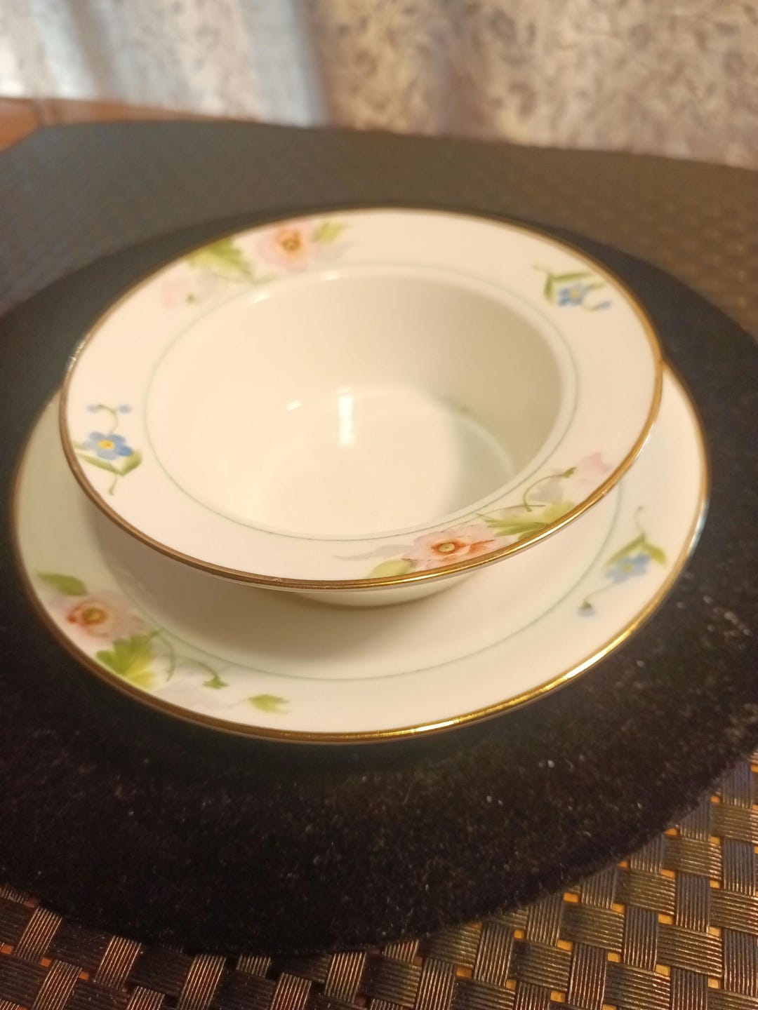 NORITAKE JAPAN Small Round Condiment Bowl With Matching Saucer White ...