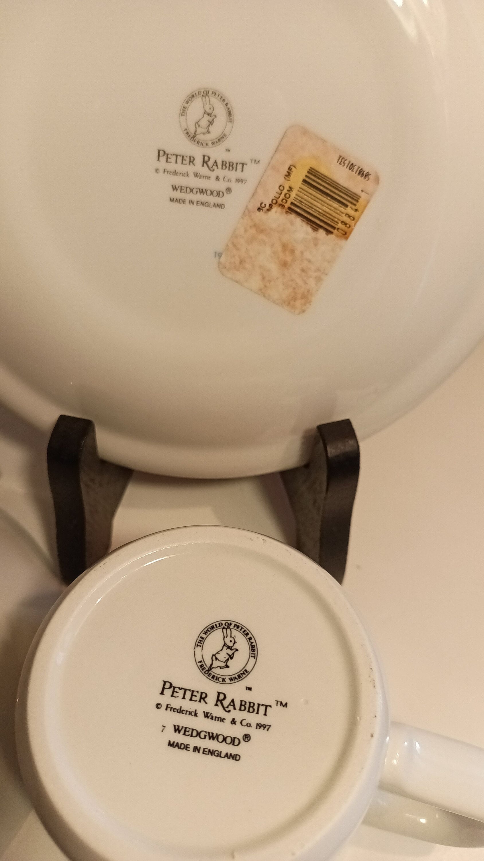 Vintage 1997 WEDGWOOD Peter Rabbit ABC Christening 4 Piece Set Plate ...