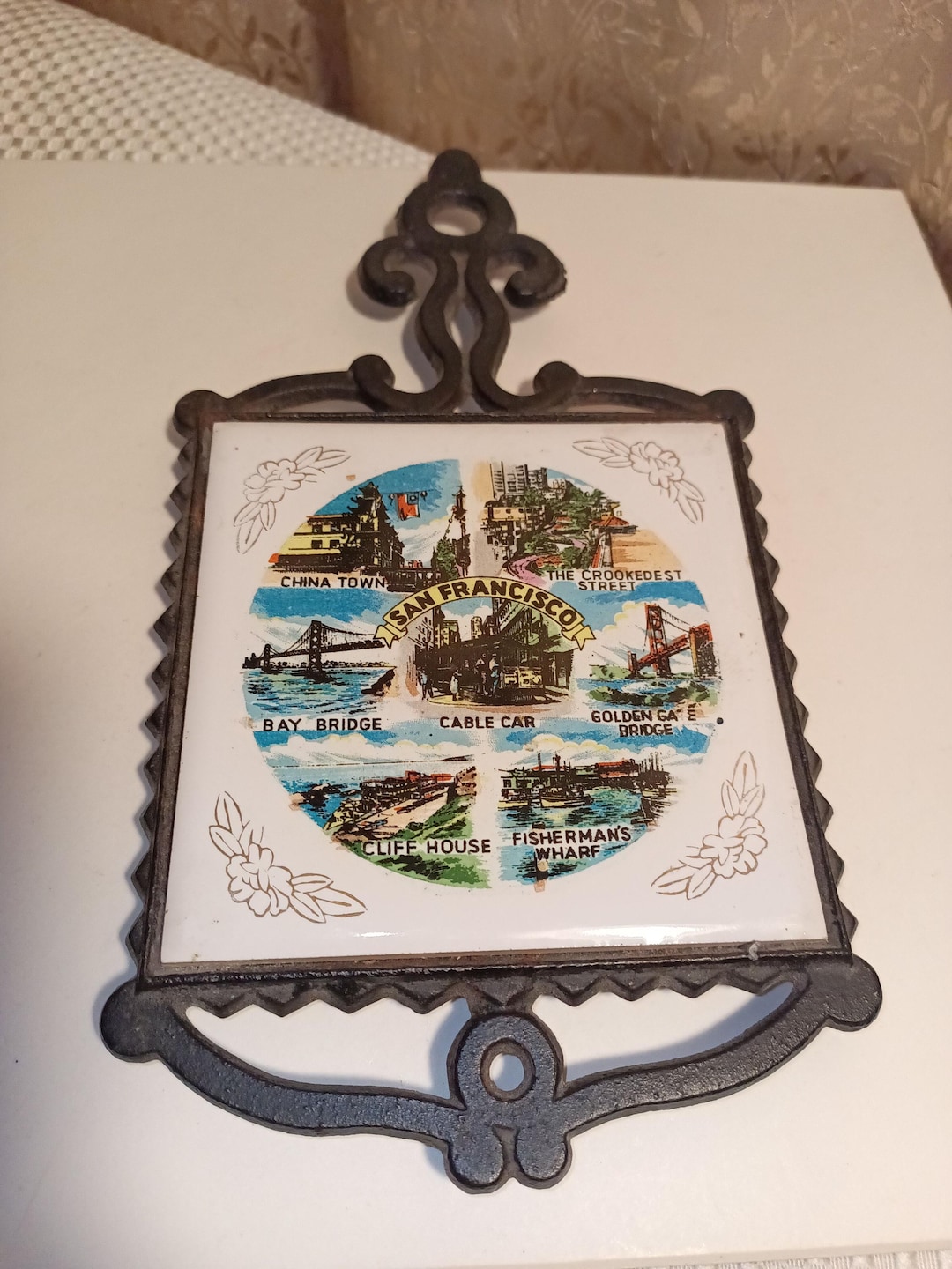SNCO IMPORT Black Metal (wrought Iron) Frame | Tile Insert SOUVENIR of ...