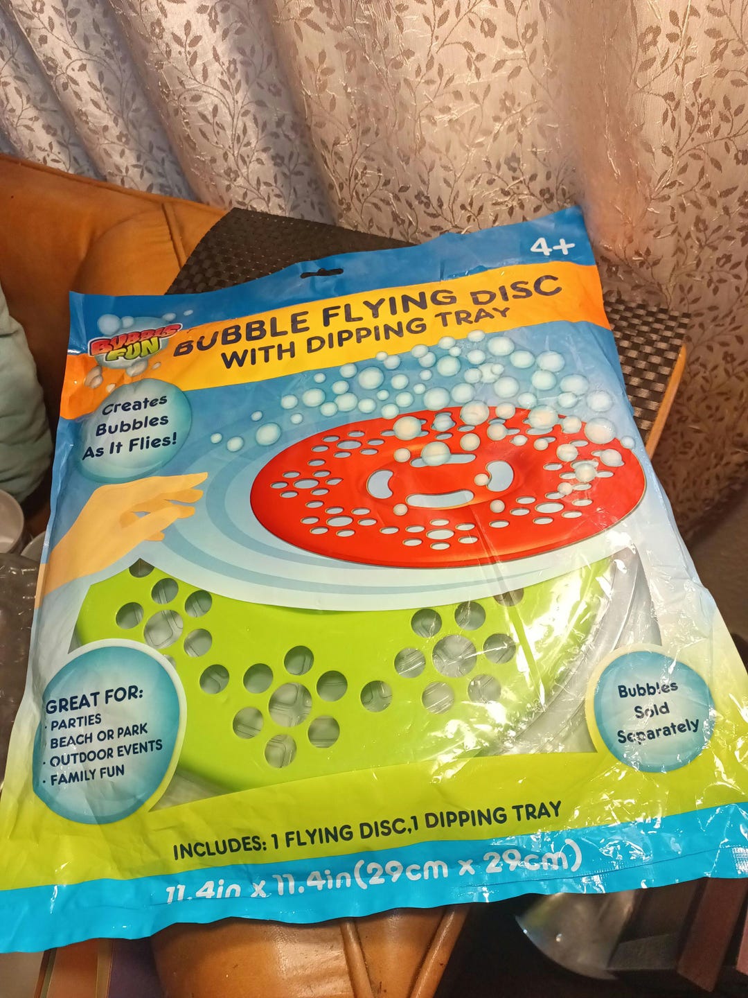 Bubble Fun Bubble Flying Disc With Dipping Tray - Green - Great for ...