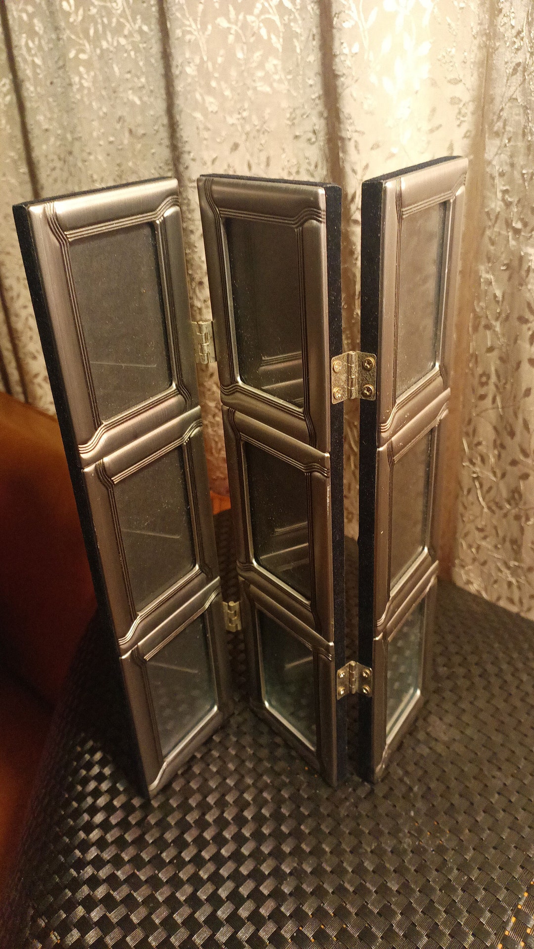 Metal Tri-fold Picture Frame Table Top Holds 9 Photos 3 X 2 - Etsy