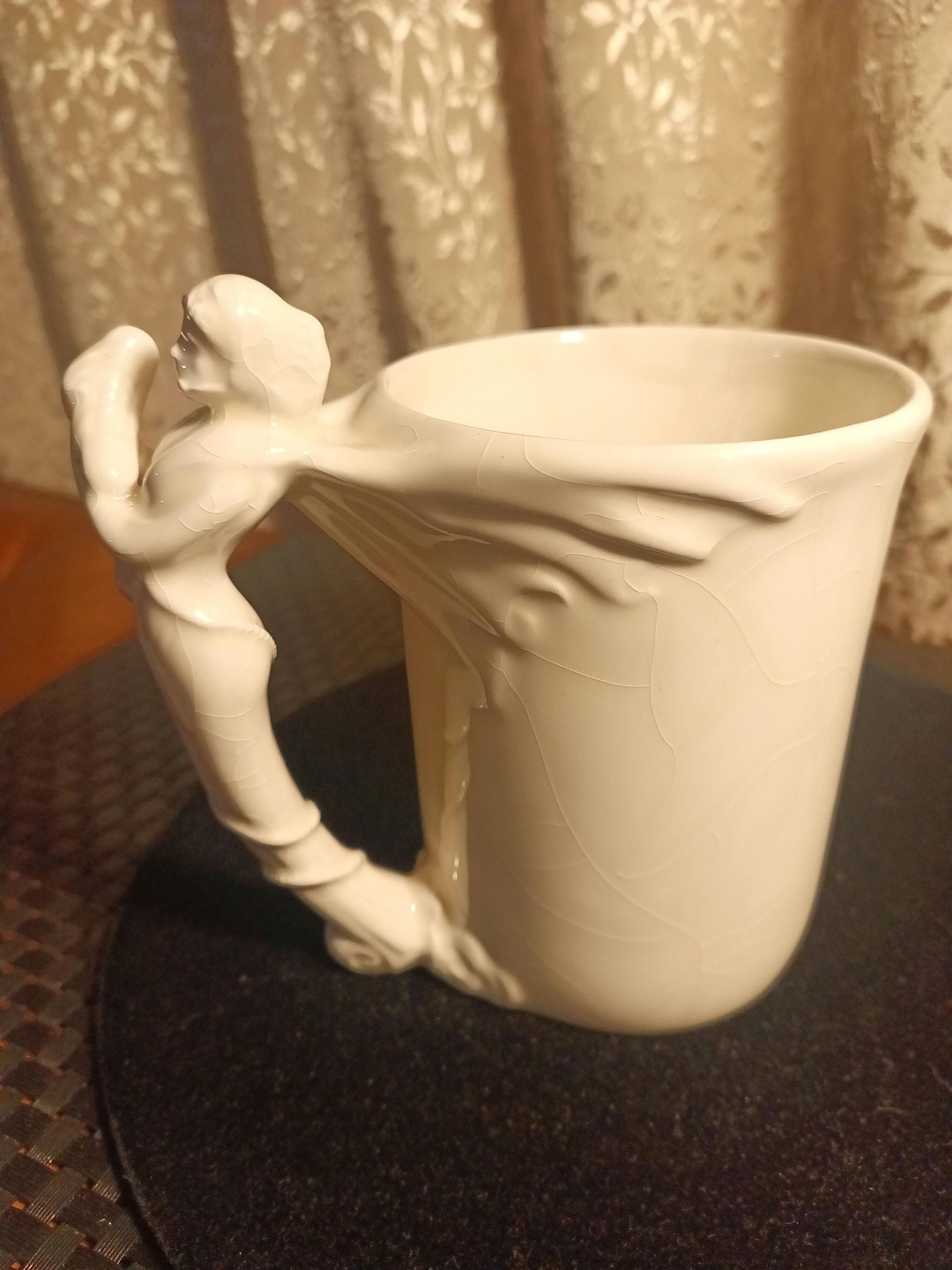 Vintage 1994 GREEK GODDESS "phonia" | Wrapped Handle White Crackled ...