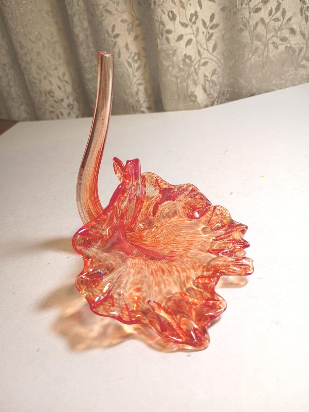 Vintage Orange Tint Hand Blown Art Glass Single Flower Holder - Etsy