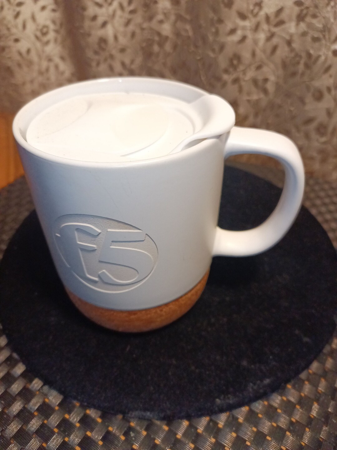 Cork Base Ceramic Top Coffee/drinking TRAVEL MUG ADVERT. F5 - Etsy