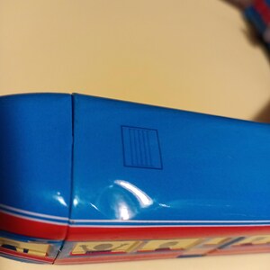 Vintage Wind-up SCHYLLING Tin Blue/red Streamliner 3 Car Toy TRAIN ...