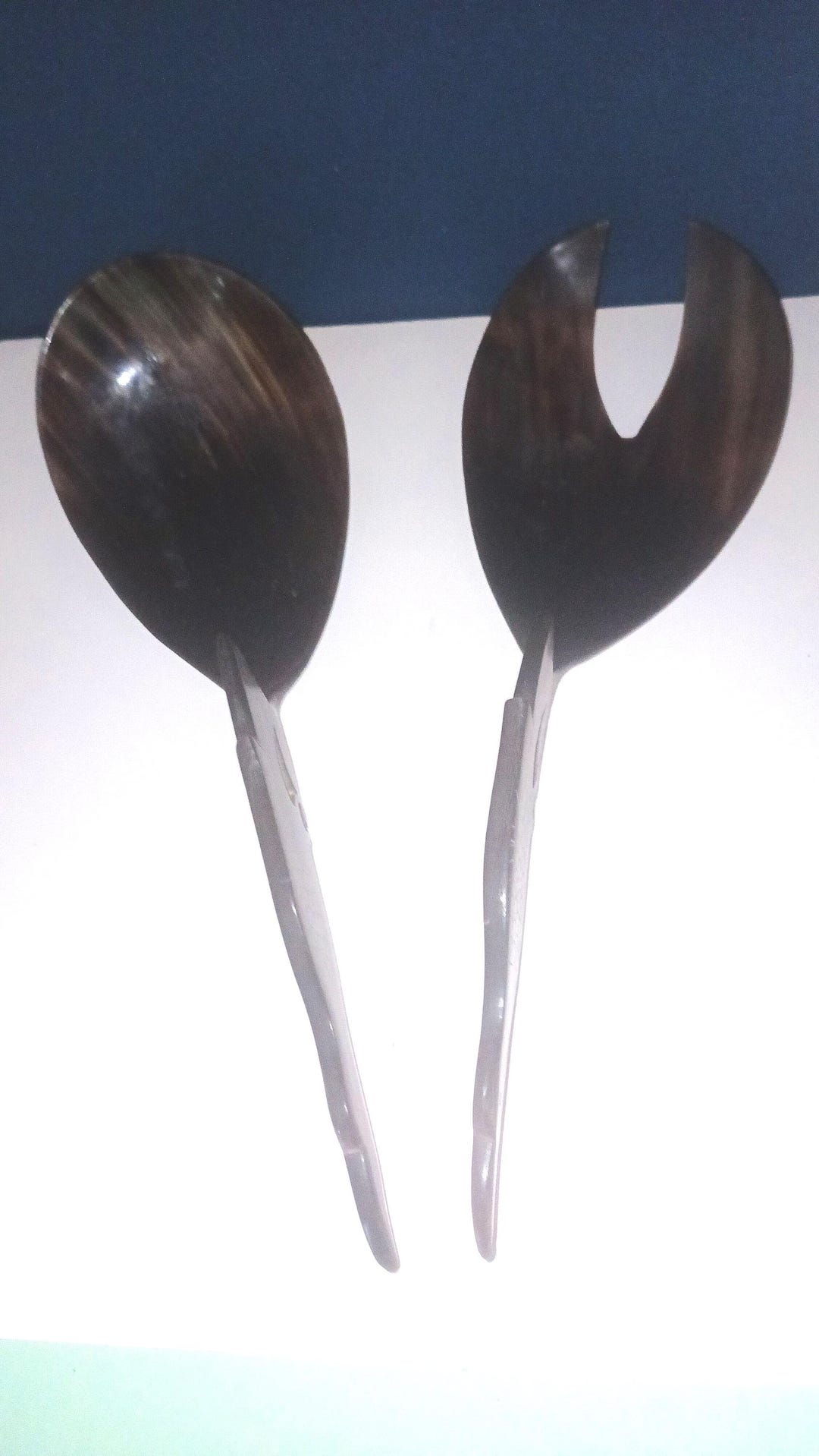 Tortoise Shell Salad FORK AND SPOON - Bird Shape Handles*** - Etsy